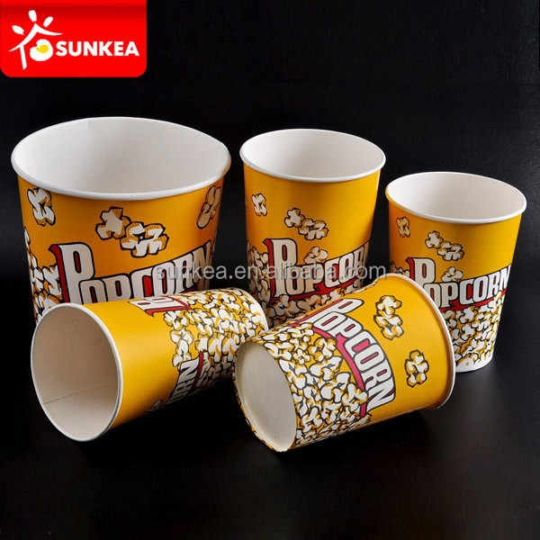 32oz to 130oz Popcorn Cups - Durable, Customizable Options