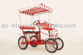 Yellow Surrey Bike Quadricycle - Durable Steel Frame, Perfect for ...