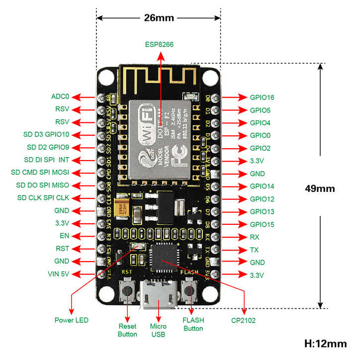 Keyestudio ESP8266 WI-FI Module - Eco-Friendly Development Board