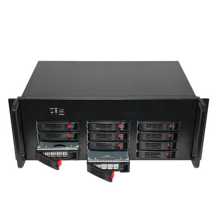 12-Bay Hot Swap Full Tower Server Case with Fan & Power Supply