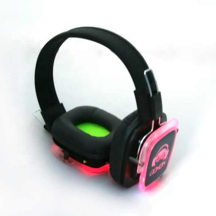 LED Light Silent Disco - Wireless Headphones for Club Party DJ