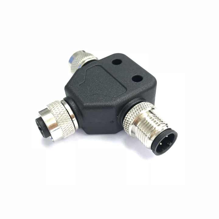 M12 Y Adapter - 5 Pin A Code M12 T Connector Splitter for CANBUS