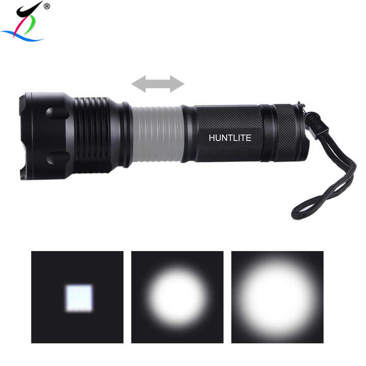 Zoomable LED Flashlight - Rechargeable 18650 Battery