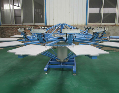 Simple 4 Color Single Station Rotary Screen Printing Press Machine ...