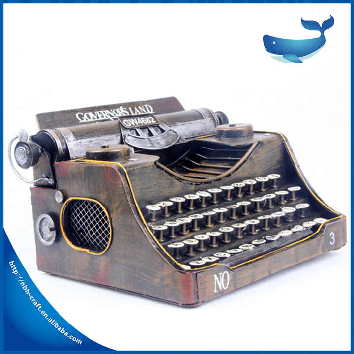 Metal Typewriter Model - Retro Hand Crafted Decorative Item