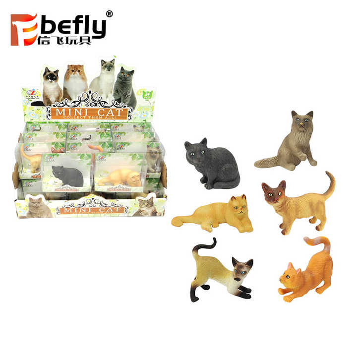 6 Kinds Small Solid Toy Plastic Cat Figure For Party Decoration - Buy ...