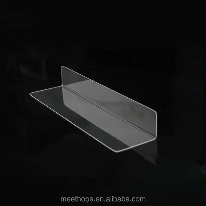 Clear L Shape Shelf Dividers for Organized Supermarket Display