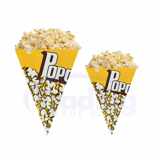 Kraft Paper Disposable Popcorn Cone Container - Customizable
