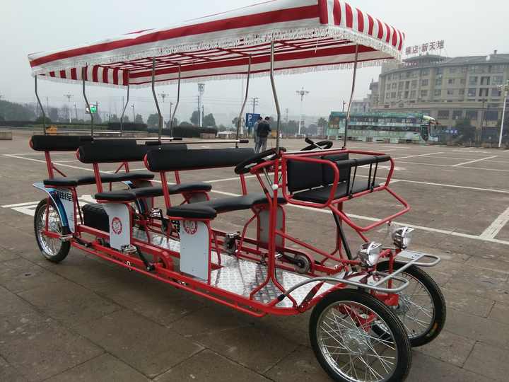 6 PERSONS ELECTRIC PEDAL ASSISTED SURREY BIKE WITH LED LIGHT ...
