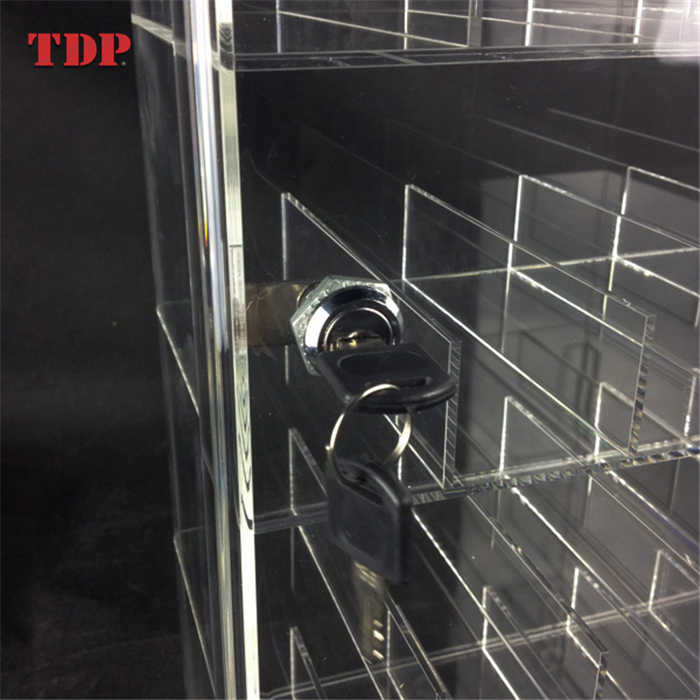 Lockable 6 Tier Clear Shelf Acrylic Stands for Lenses