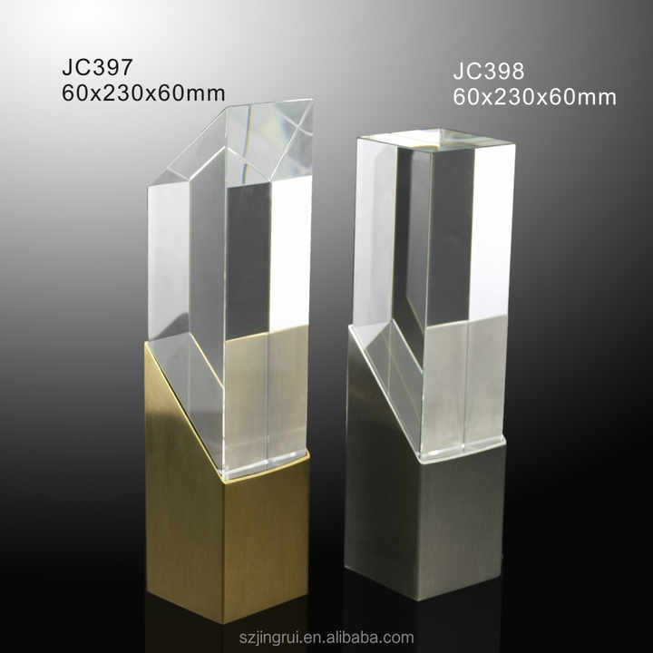 Beveled Column Trophy With Gold Beveled Metal Base| Alibaba.com