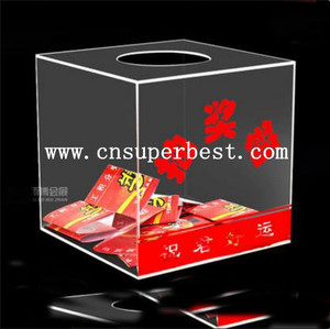 Buy Freestanding box clear acrylic lucky draw box with Custom Designs ...