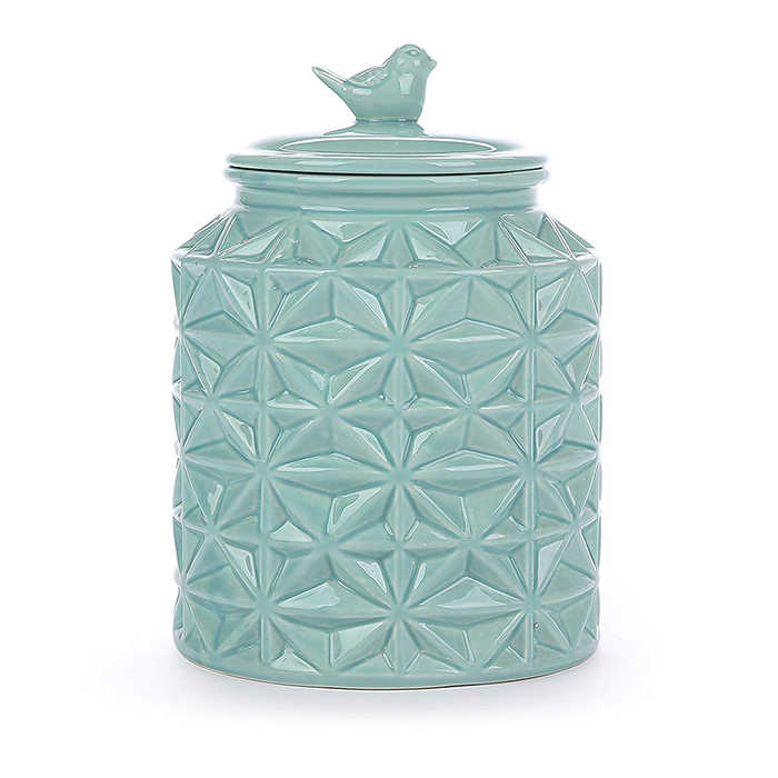 Turquoise Vintage Ceramic Kitchen Flour Canister Cookie Jar