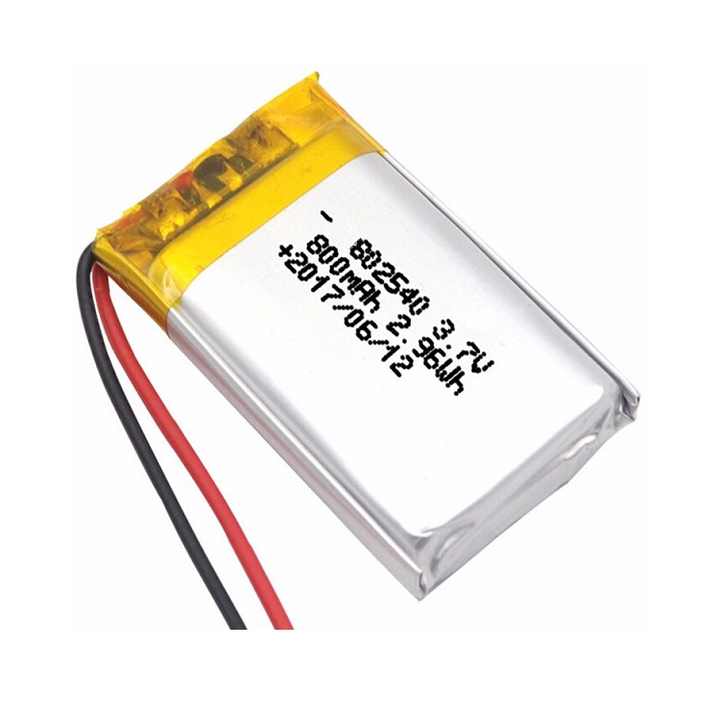 802540 Polymer Li-Ion Battery - 800mah, 3.7V, 1000 Cycles