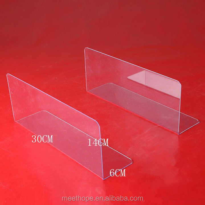 Clear L Shape Shelf Dividers for Organized Supermarket Display