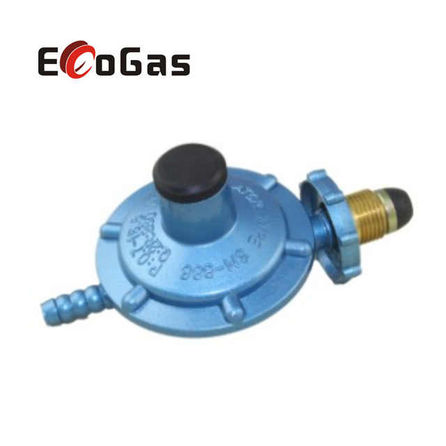 Regulador GLP SM-888 de aluminio azul, salida 12 mm, entrada W22.5-14LH