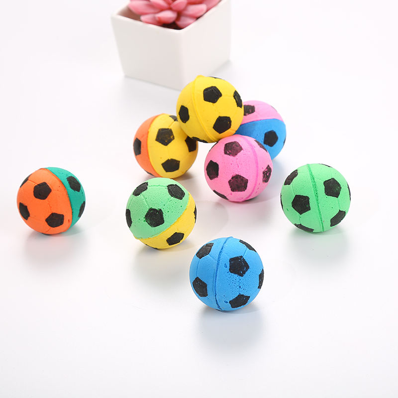 Wholesale Color Assorted Latex Football Sponge Foam Balls for Cats