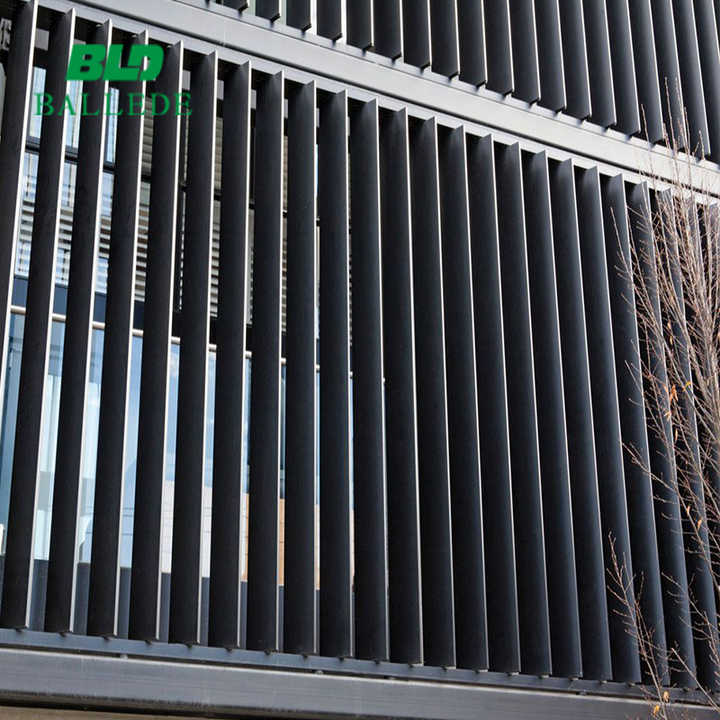 Outdoor Sun Control Vertically Airfoil Louvers System for Buildings