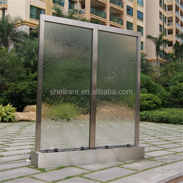 Large Clear Glass Waterfall Fountain - Modern Indoor & Outdoor Water ...