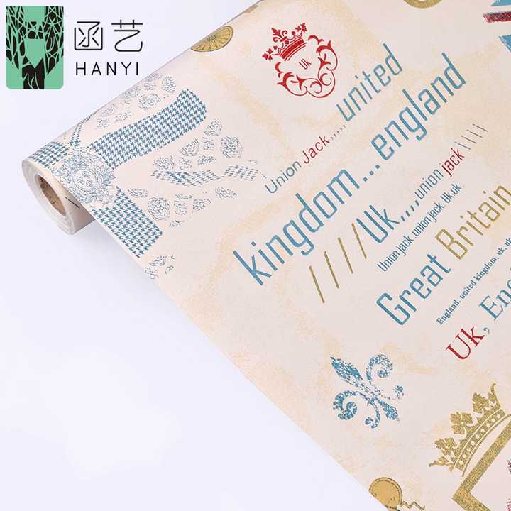 Retro extraíble Sala decoración de la pared periódico papel pintado