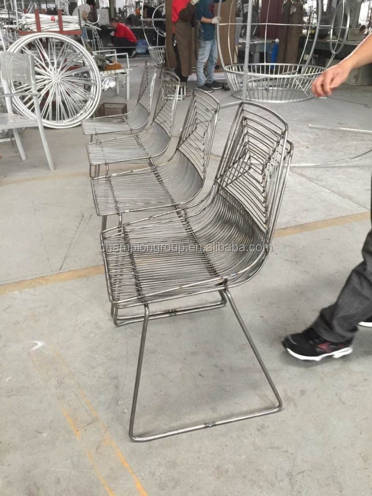 Verified Supplier Wire Outdoor Chairs Powder-Coated Metal Finish ...