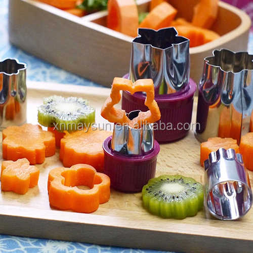 Vegetable Cutter Shapes Set Stainless Steel Cookie Cutters Fruit Cutters Cheese Presses Stamps Flower Shape Slicer