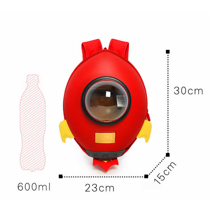2022 Supercute Kids Backpack - 3D Rocket Cartoon Design