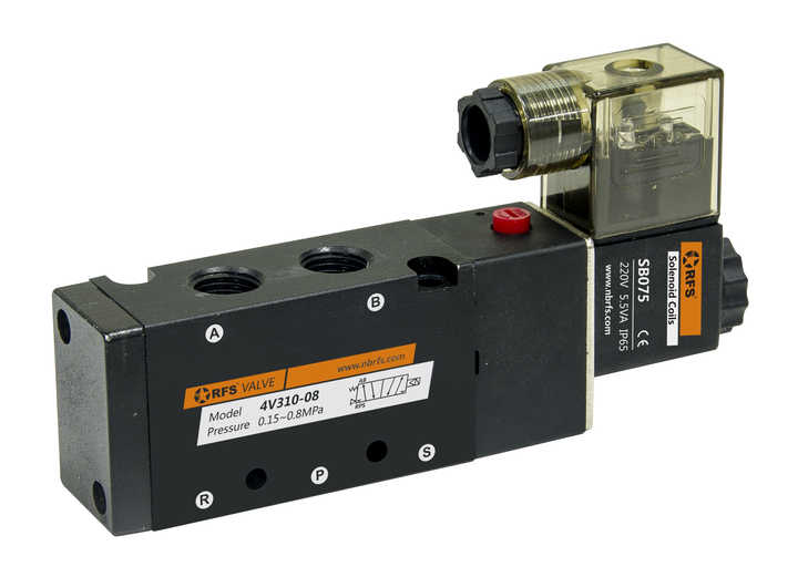 24V SMC Solenoid Valve 1/4'' Single Coil, 2 Position 5 Way, Pneumatic ...