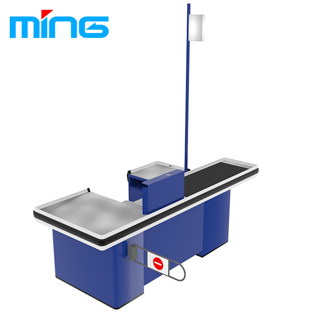 Cashier Counter with Conveyor Belt - Efficient Supermarket Design