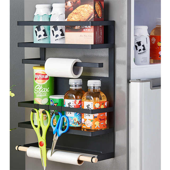 4 Tier Towel Shelf & Fridge Rack - Magnetic Storage Solution