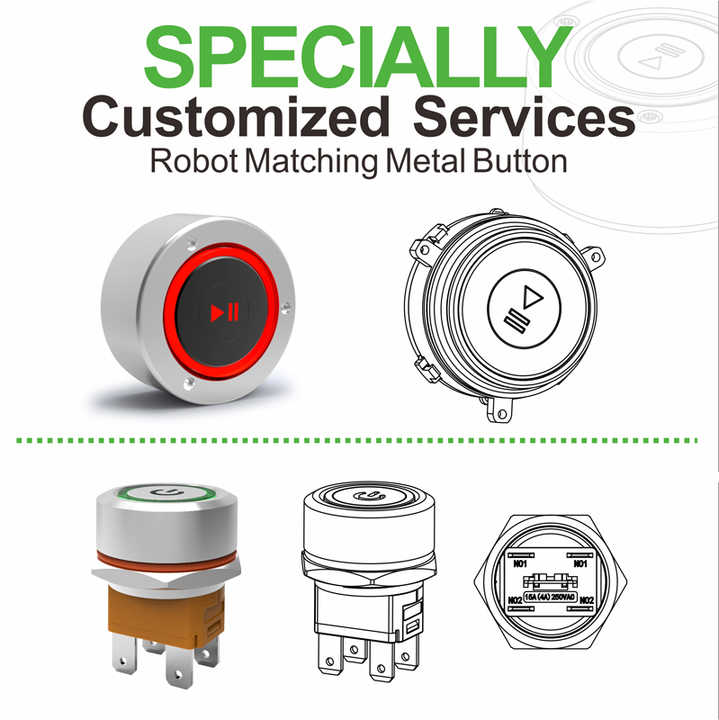 LANBOO Customized Logo Metal Push Button Switch Light