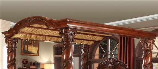Bisini Wood Bedroom Set - Luxury King Bed with Hand Carving