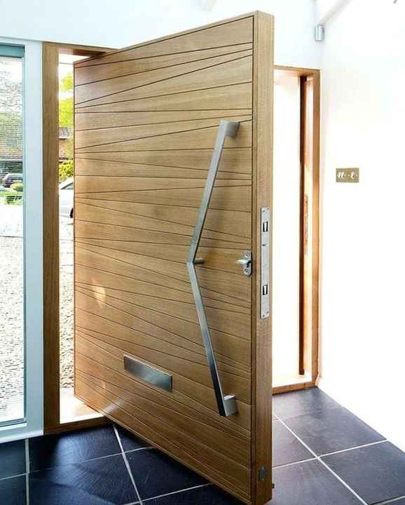Entrance Pivot Teak Wood Main Door - Modern Designs