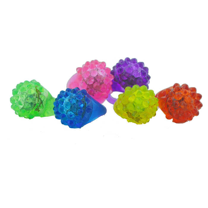 Bumpy Party Blinking Finger LED Ring - RGB Jelly Light