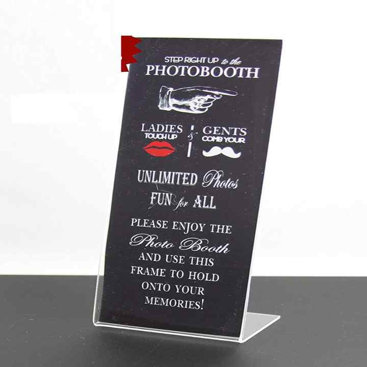 Wholesale L Shaped Clear Acrylic Slanted Photo Booth Frames