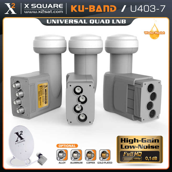DISH TV LNB for Four Satellite Receivers - High Definition