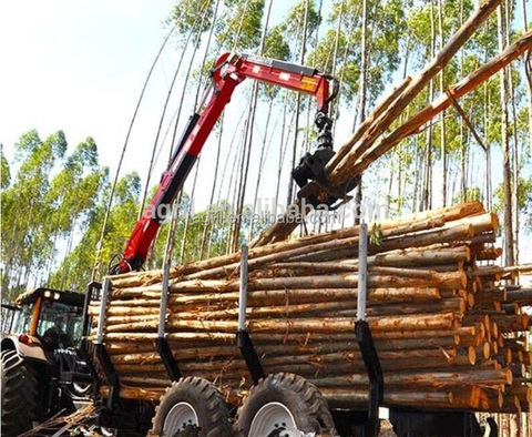 forest equipment tractor PTO hydraulic timber loading traile log ...