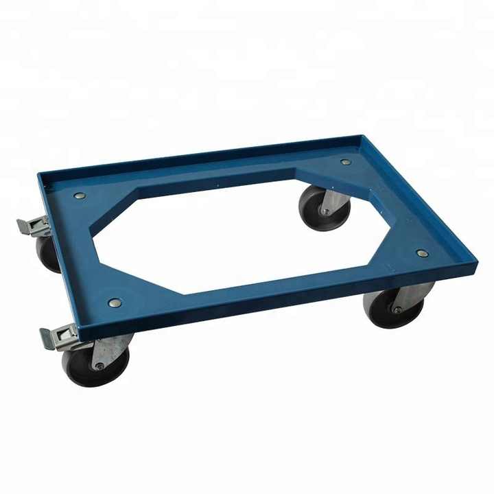 4 Wheeled Loading Heavy Duty Plastic Container Dolly for Industrial ...