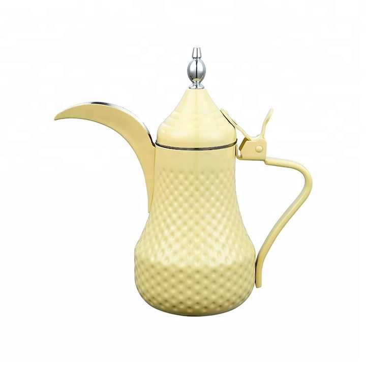 Luxury Arabic Dallah Stainless Steel Teapot - Gold Design