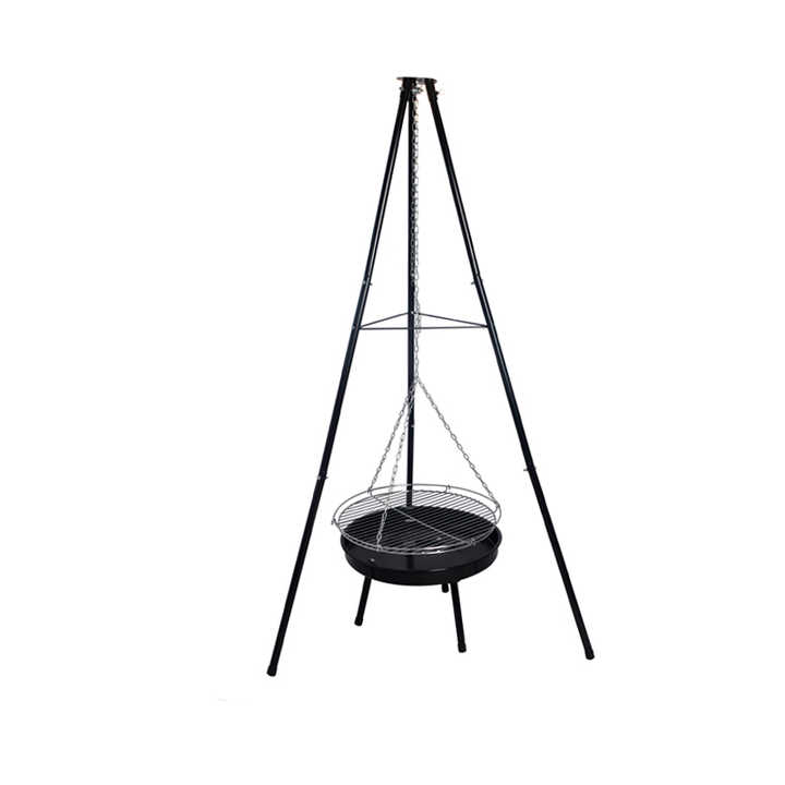 SERJ Outdoor Hanging BBQ Grill - Adjustable & Porcelain Enameled