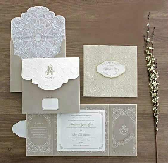 Gorgeous Fancy Hardcover Folio Wedding Invitation Card