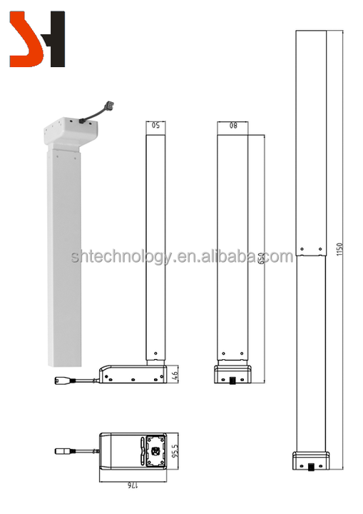 Single Leg Motorized Electric Height Adjustable Table