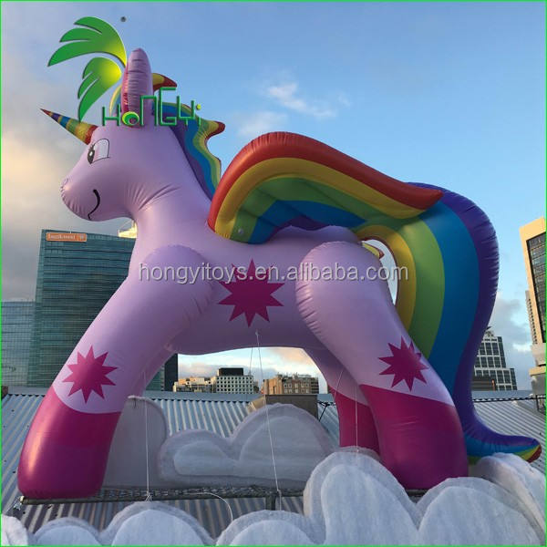 Giant Hongyi Cartoon Inflatable Rainbow Unicorn Toy