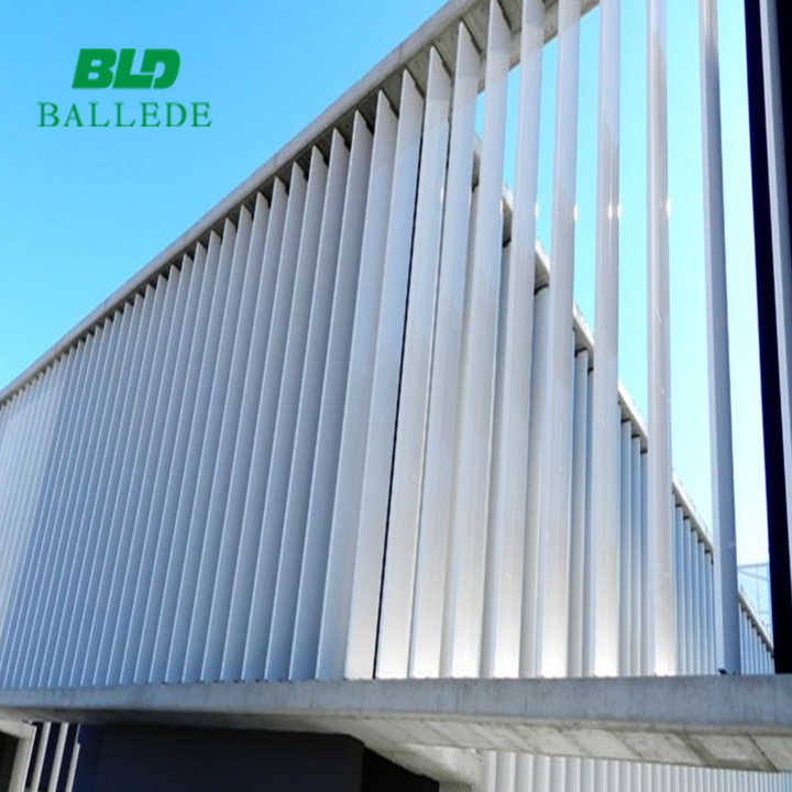 Building Facade Exterior Fixed Vertical Airfoil Aluminum Louver