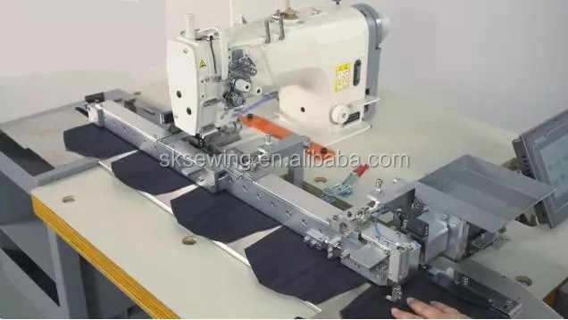 Double Needle Automatic Back Pocket Folding Hemming Sewing Machine for ...