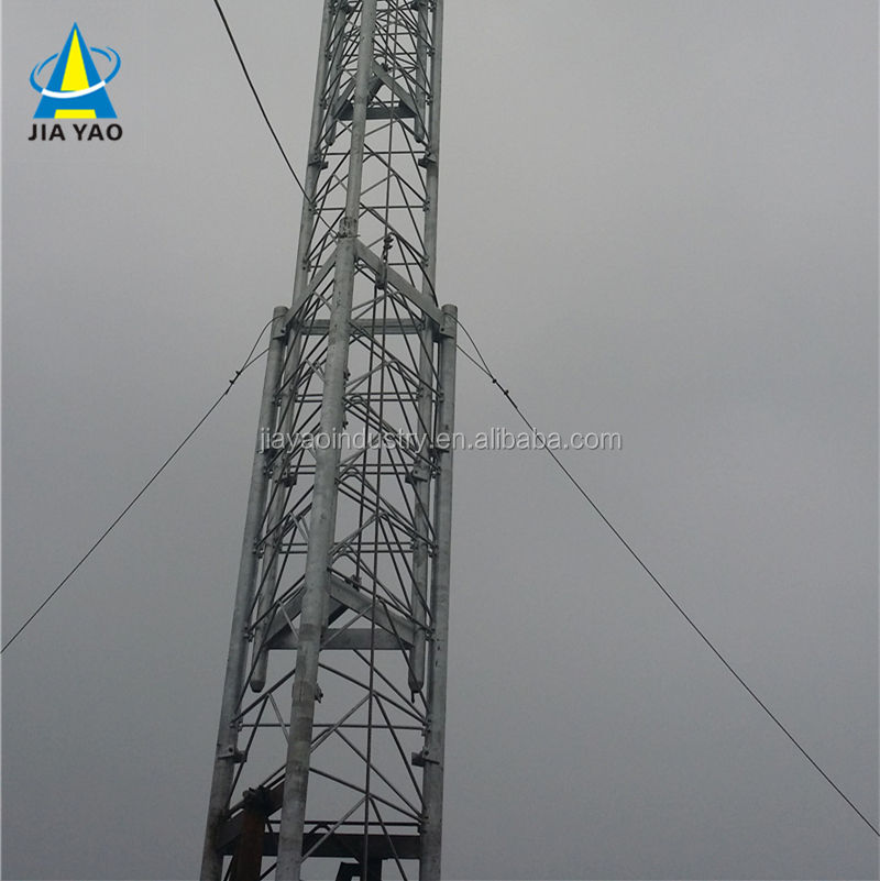 25m Lattice Tubular Galvanized Steel Structure Antenna Mast