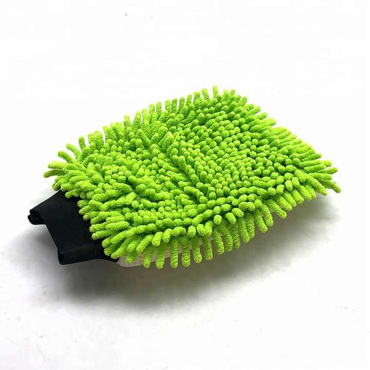 Window Cleaning Green Car Washing Microfiber Chenille Mitt - Buy ...