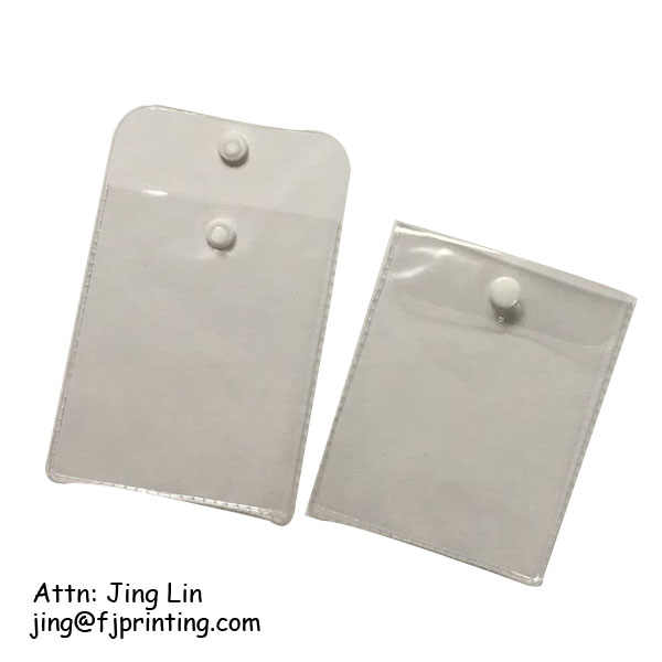 Customized Packaging logo Printing Clean PVC Bag Soft Vinyl Snap Botton ...