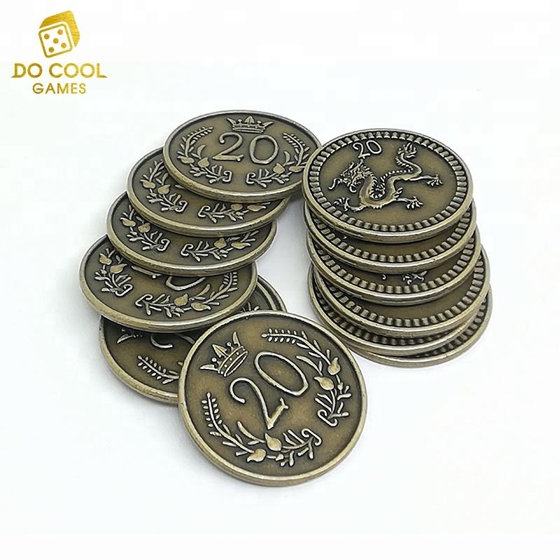Antique Custom Metal Tokens for Board Games - Free Sample