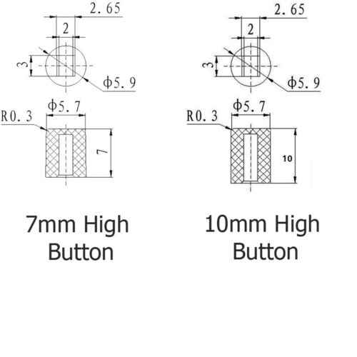 TACTILE PUSH BUTTON SWITCH CAP for Push Button Switch DIP PCB MOUNT 7 X ...